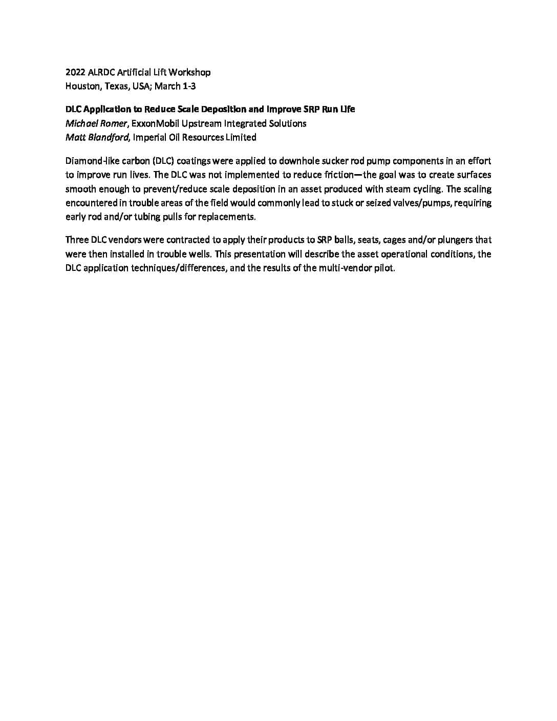 R Surya Narayan – ExxonMobil – ALRDC